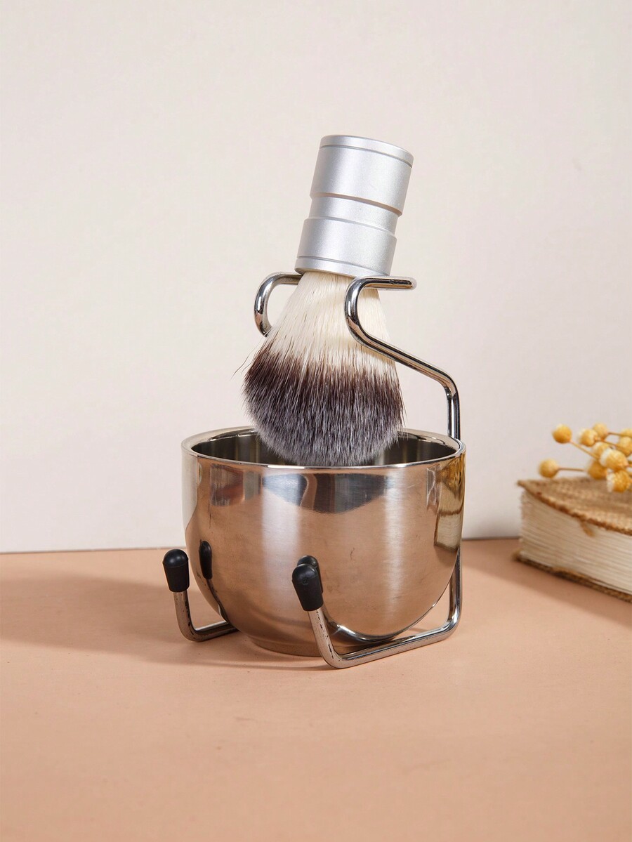 Mens Shaving Brush And Bowl Set, 3-In-1 Shaving Brush Kit Wood Handle ...