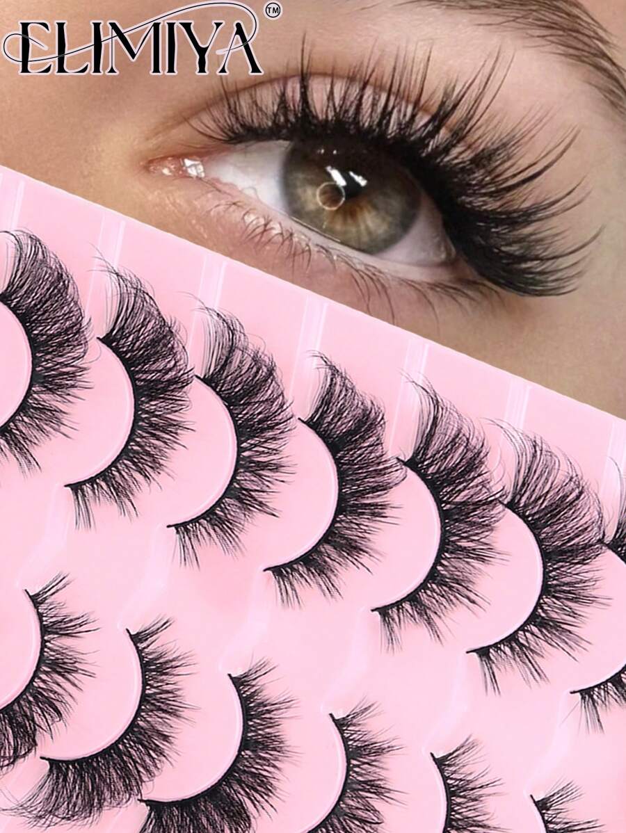 7 pares de pestañas postizas elongadas de ojo de gato con rizo D, 20mm ...