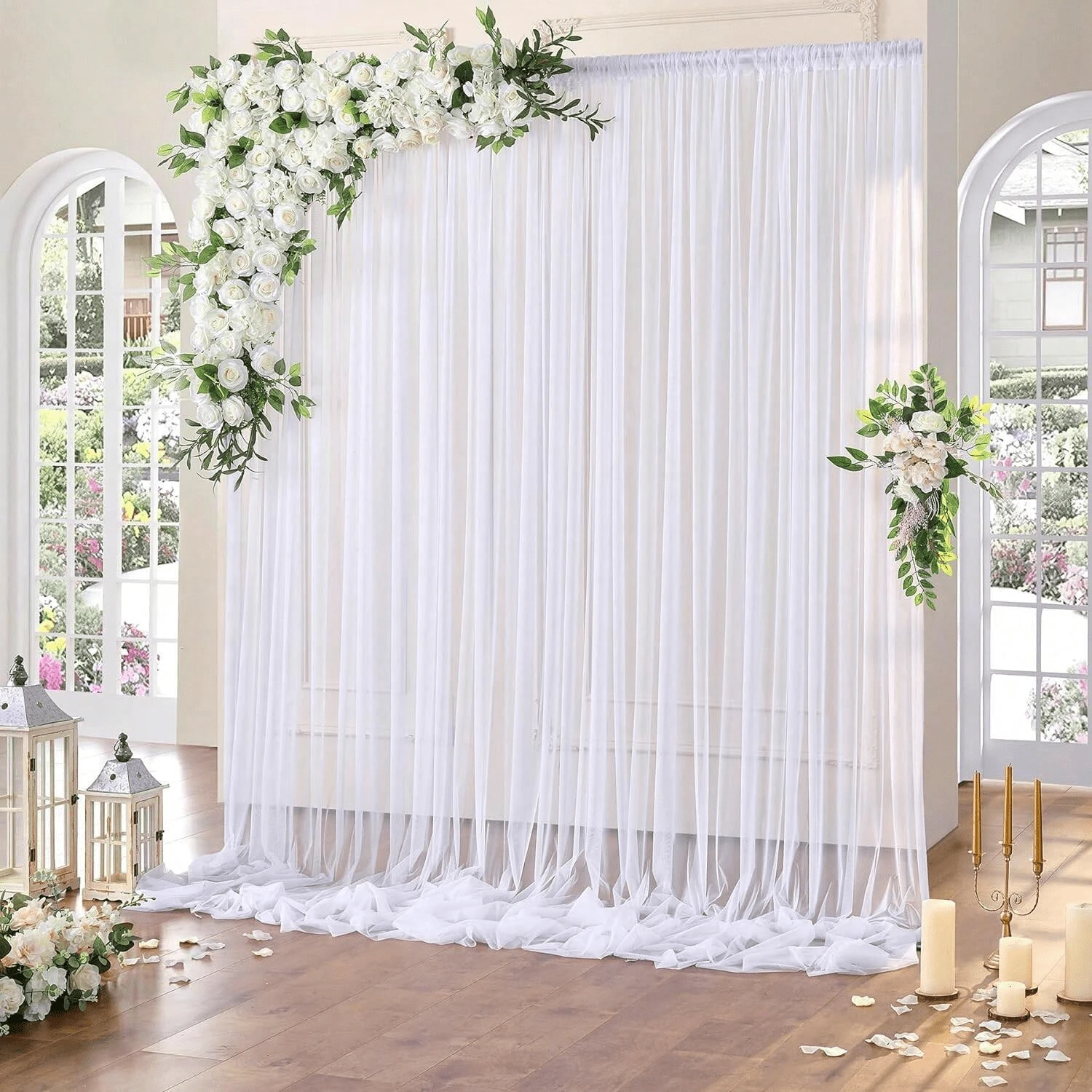 White Tulle Backdrop Curtain - Perfect For Weddings, Photo Booths, And ...