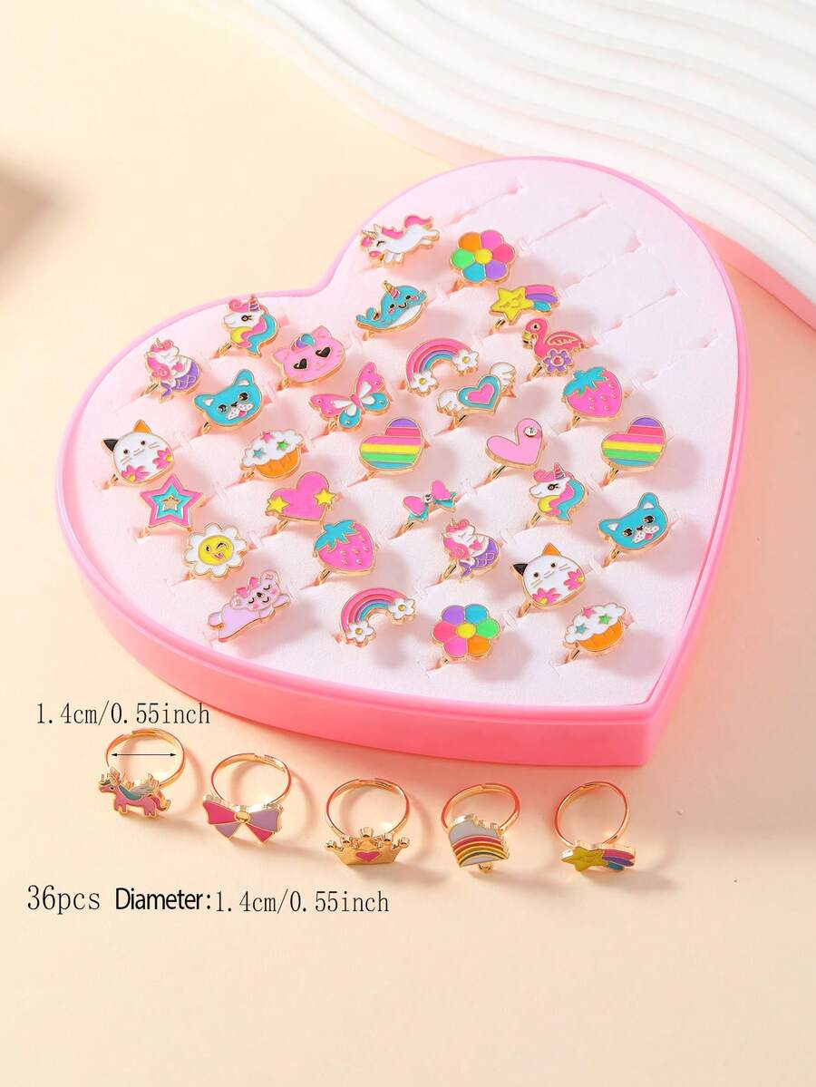 Zinc Alloy Rings For Girls, Adjustable Student Rings, Gifts For ...