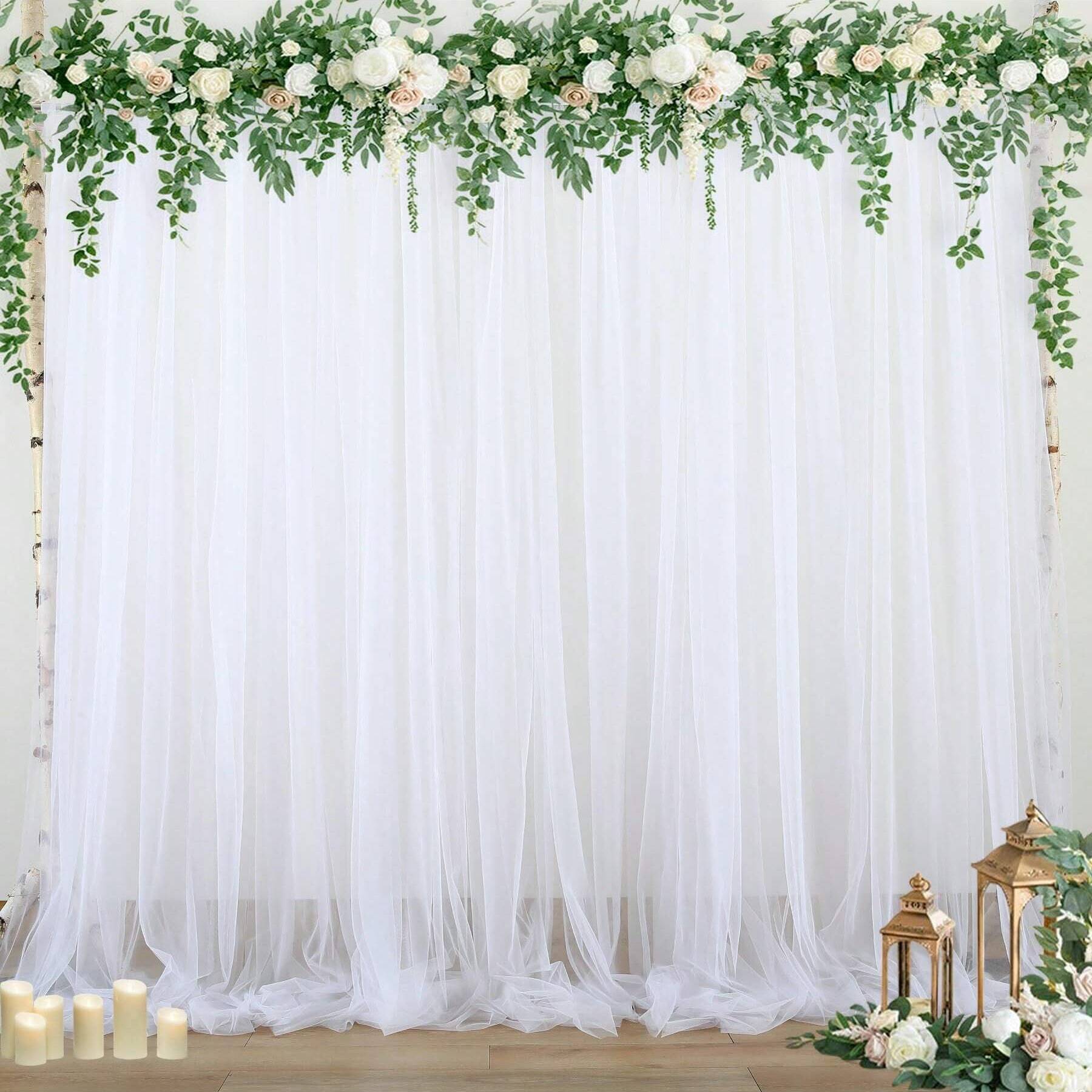 White Tulle Backdrop Curtain - Perfect For Weddings, Photo Booths, And ...