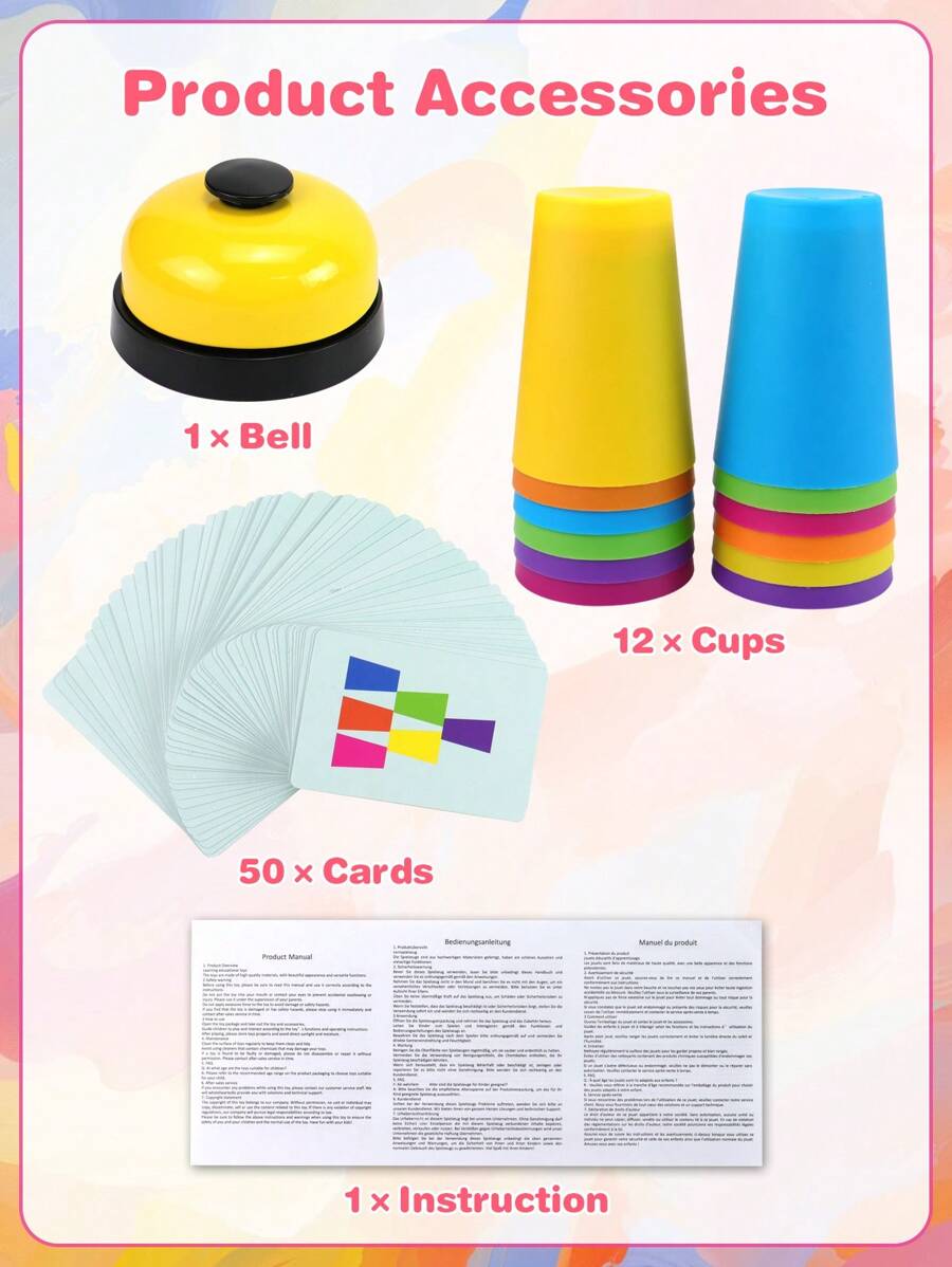 Quick Stacking Cups Games Set For Kids, Classic Speed Matching Cups ...