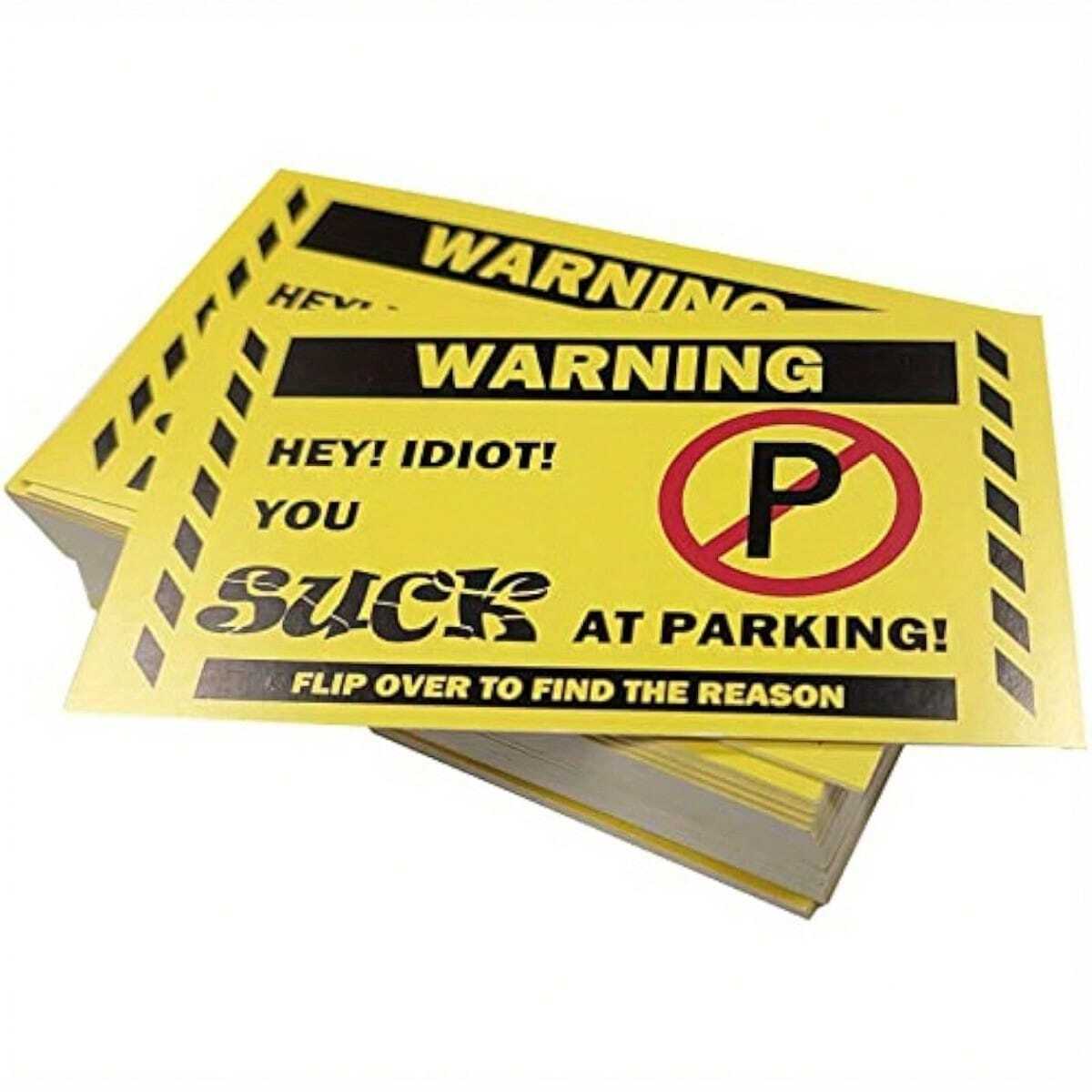 You Parked Like An Idiot Business Cards (Pack Of 100) Bad Parking Cards ...