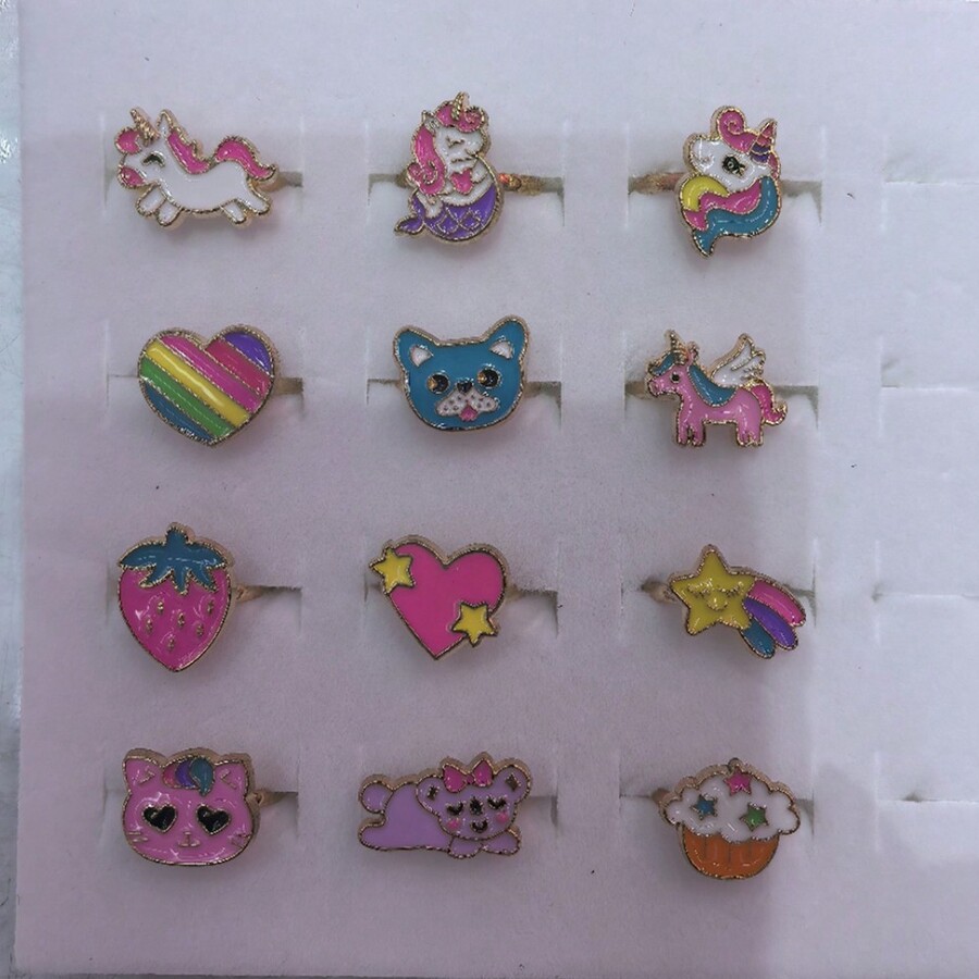 Zinc Alloy Rings For Girls, Adjustable Student Rings, Gifts For ...