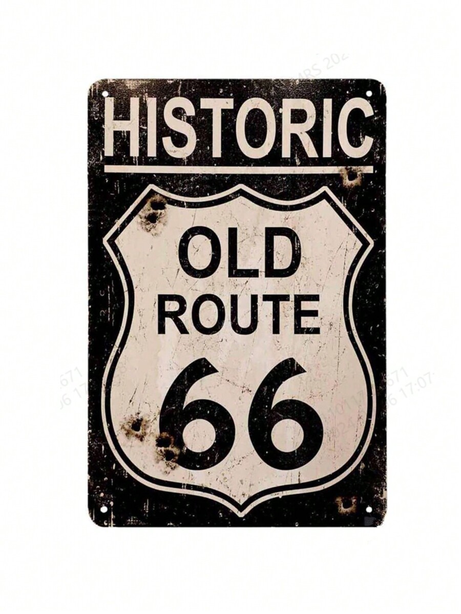 Tin Sign Historic Old Road Vintage Metal Tin Signs For Men Women Wall ...