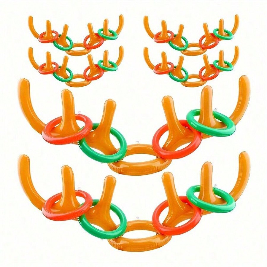 Christmas Decoration 1pc Inflatable Antler Collar Game With 4 ...