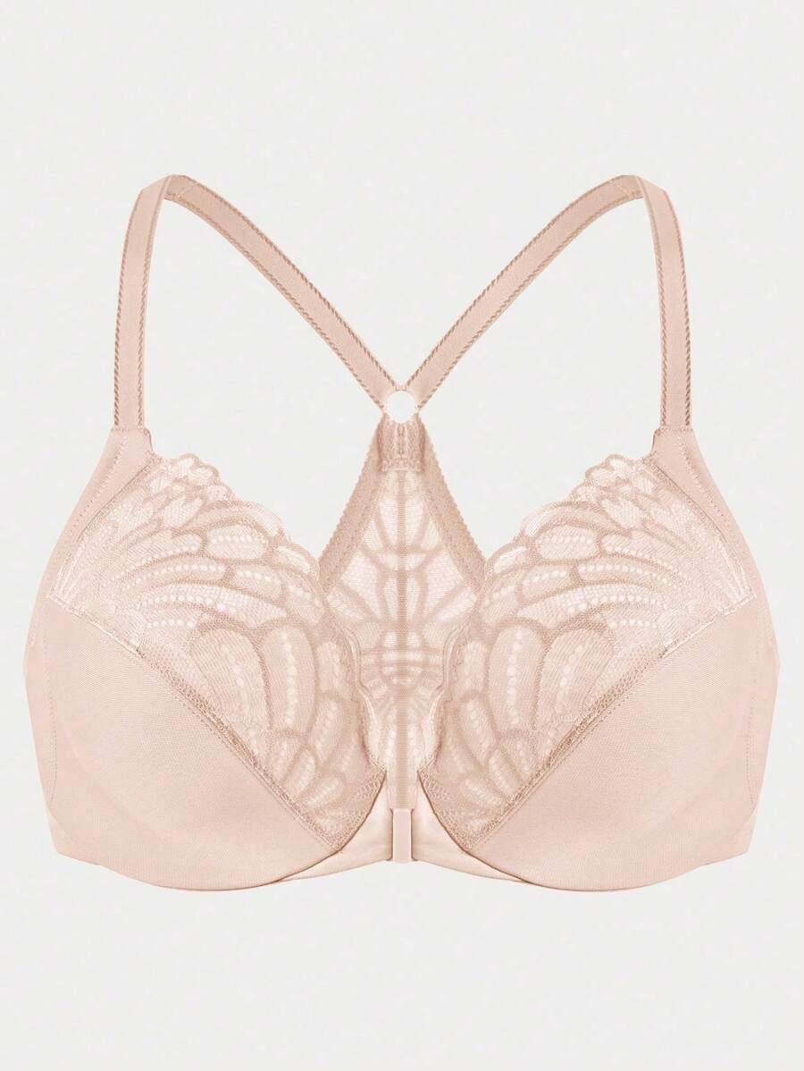 MELENECA Women's Racerback Front Closure Full Coverage Unlined Plus ...