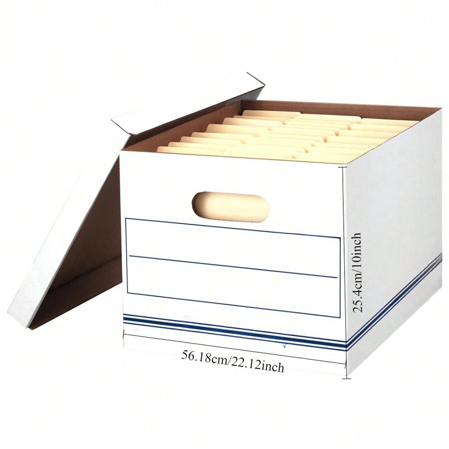 Basic Use Letter/Legal Document Storage Boxes With Lids, 10 Pack, White ...