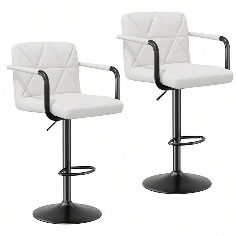 Nalupatio Bar Stools Set Of 2, Seat Adjustable Height 25.5-34.5IN ...