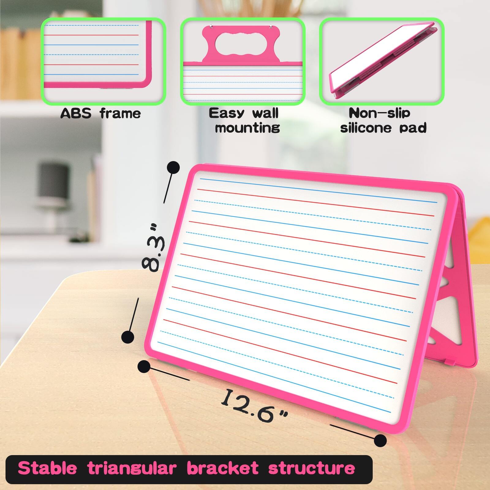 Portable Magnetic Dry Erase Board, Reversible Whiteboard With Markers ...