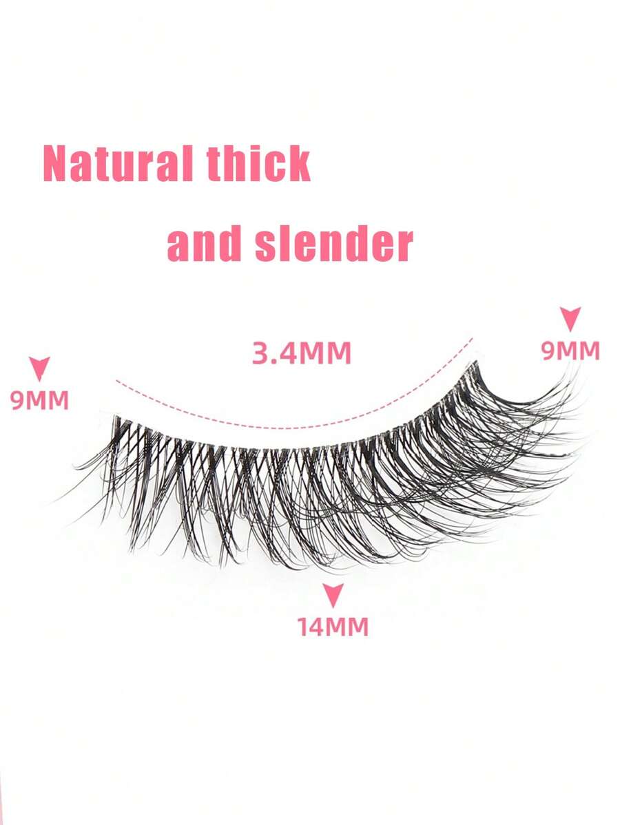 Five-Pair Transparent Stem False Eyelashes 3D Three-Dimensional Natural ...