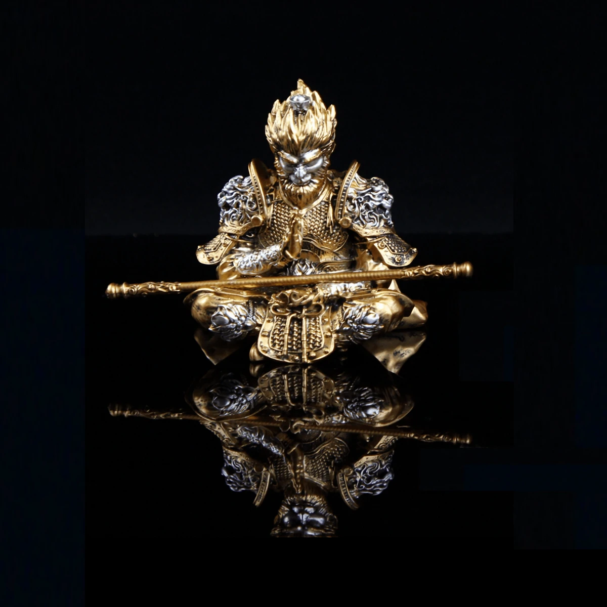 1set Hand-Painted Sun Wukong Figurine With 1pc Golden-Hooped Rod/Jin Gu ...