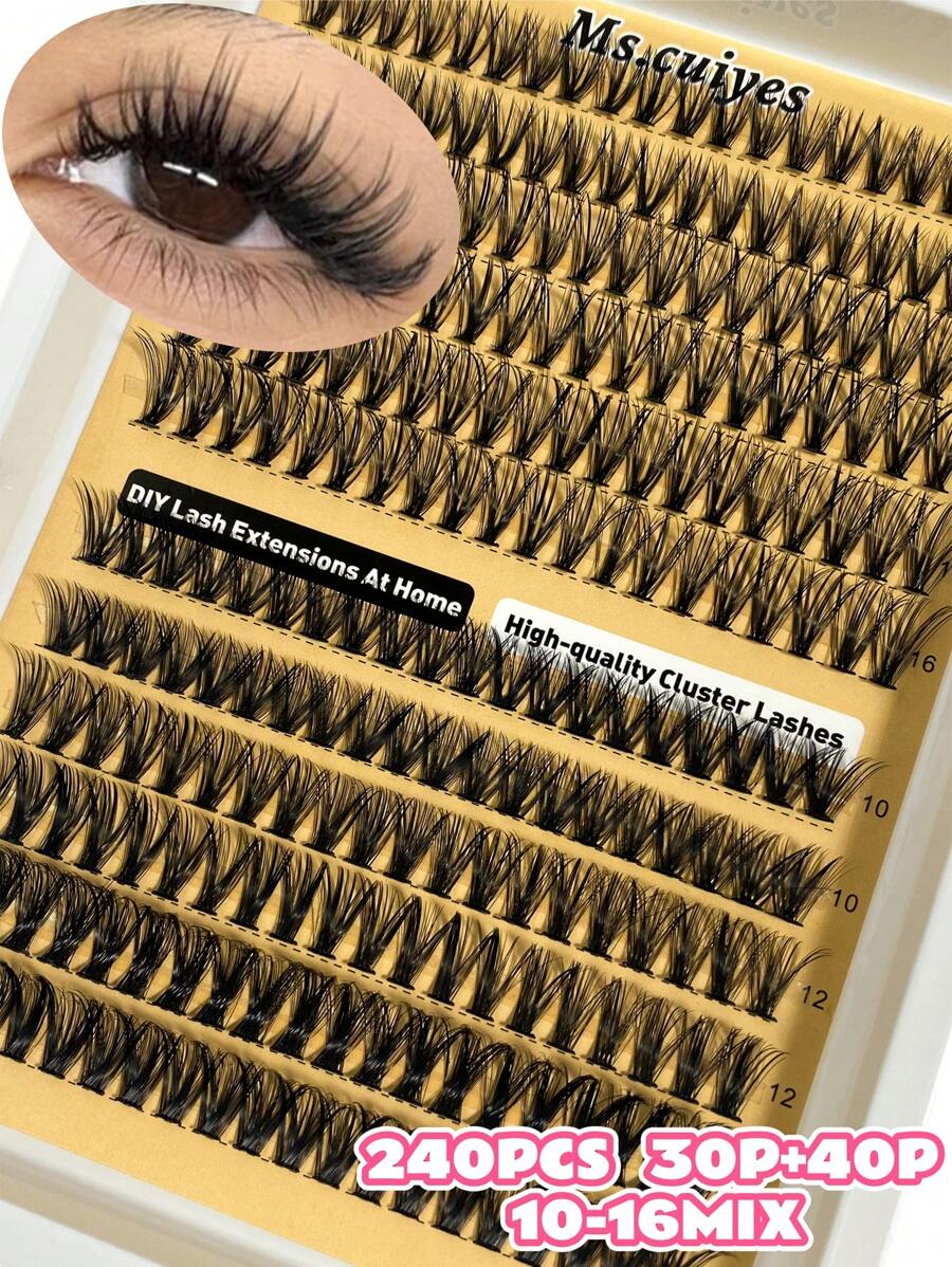 Cluster Lashes 240pcs Clusters Individual Lashes 10-16mm Personal DIY ...