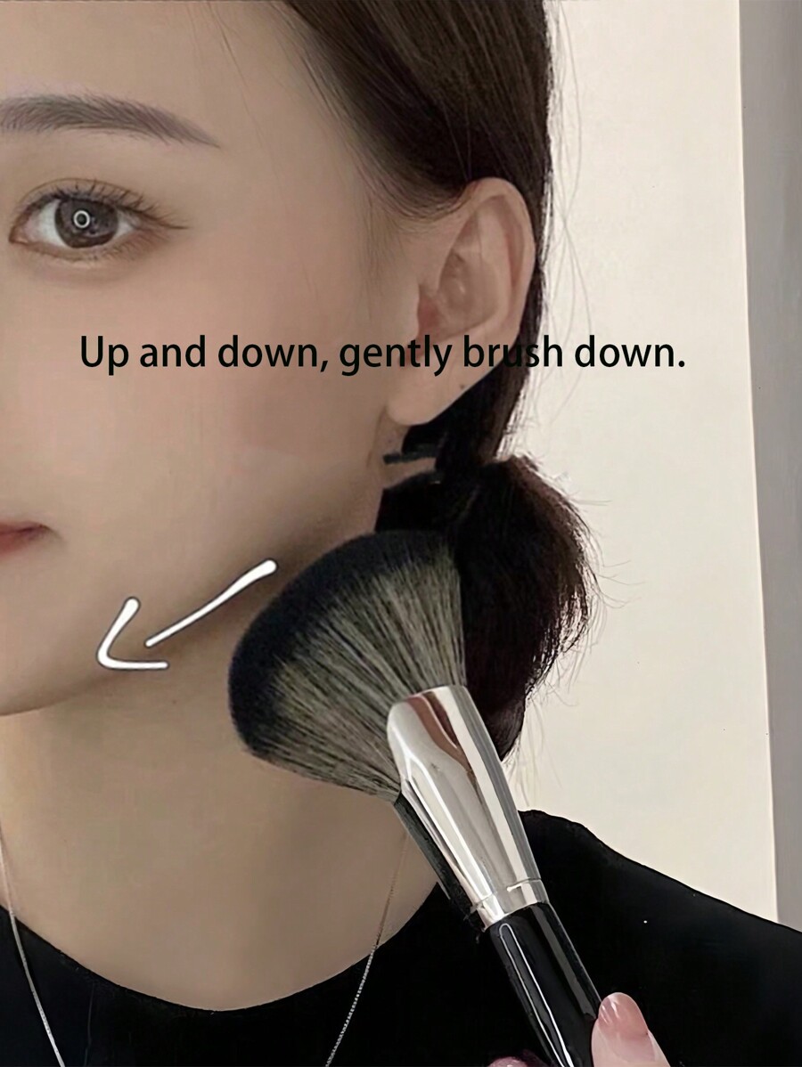 1-2pcs Black Angled Contour Brush, Precise Side Face Shadow Brush ...