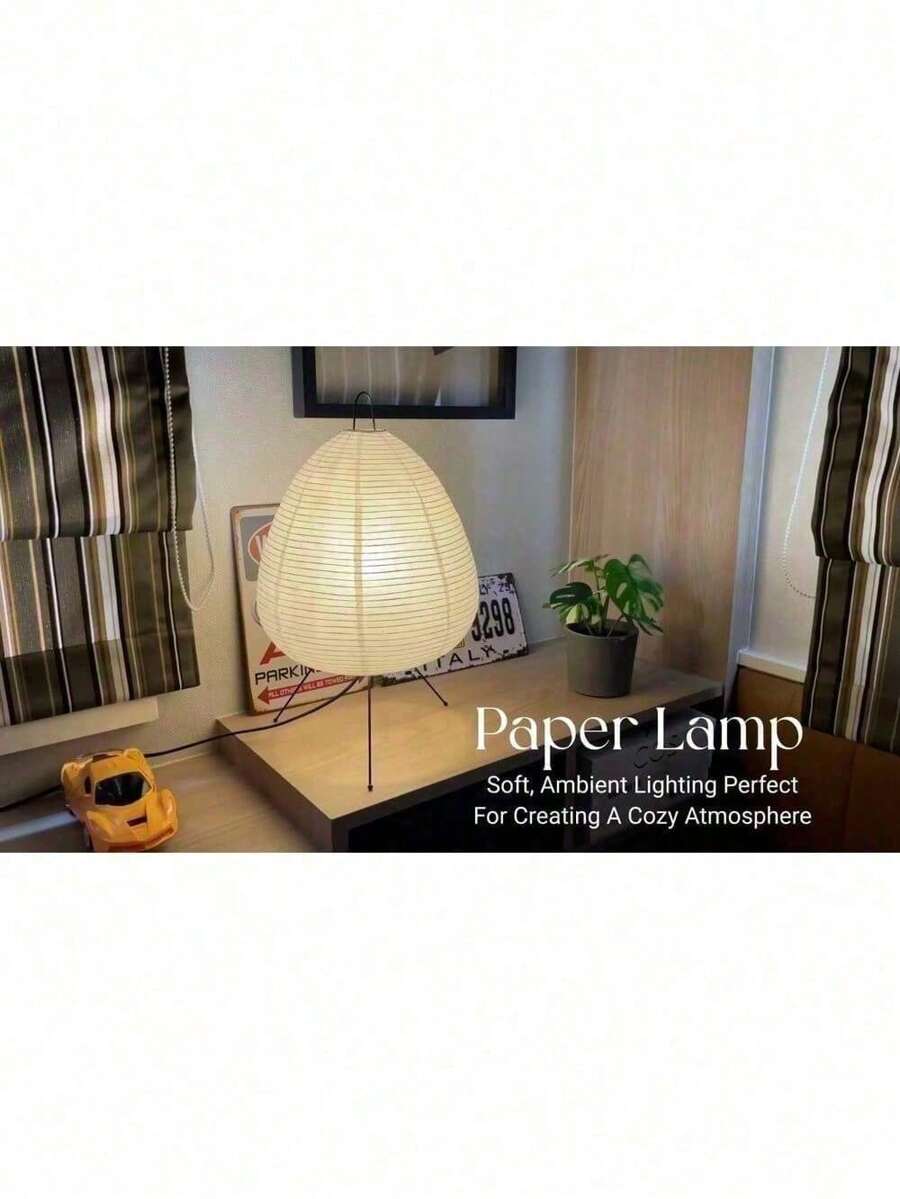 Japanese Akari Rice Paper Lamp • Noguchi Japandi Style Lantern • Warm ...