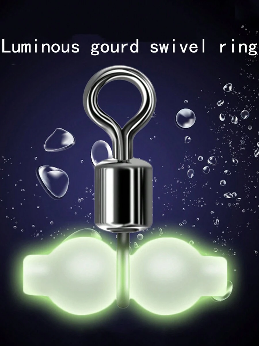 Glow-In-The-Dark Gourd Swivel Snap Ring, Fishhook Trotline Connector ...