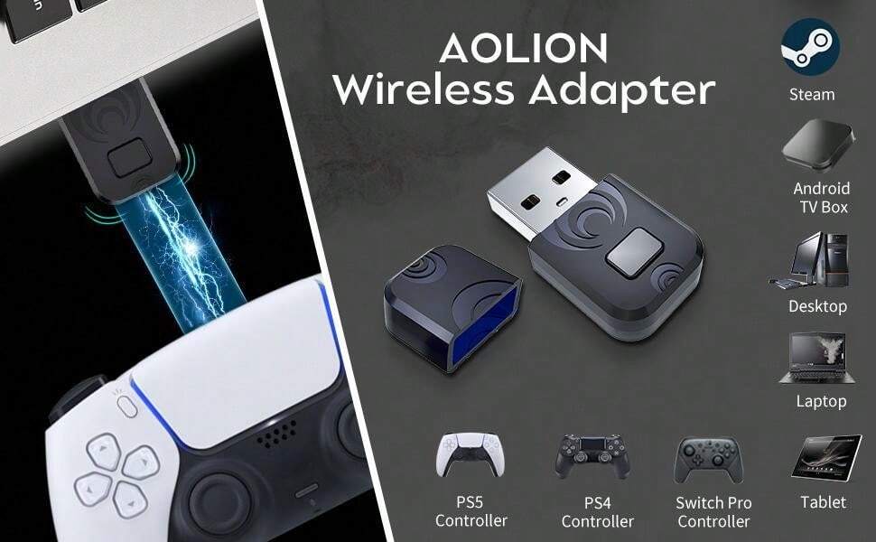 AOLION תמיכה במקלט אלחוטי של Aolion ממיר מתאם USB Bluetooth תואם עם מתג ...
