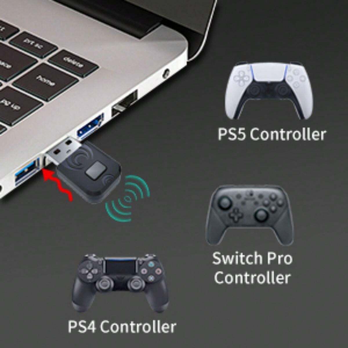 AOLION Aolion Wireless Receiver Support Bluetooth USB Adapter Converter Compatible With Switch ...