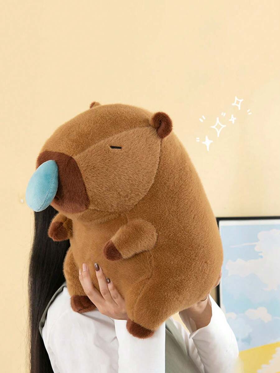 1pc Cute Personality Brown Plush Capybara Doll Doll With Closed Eyes ...