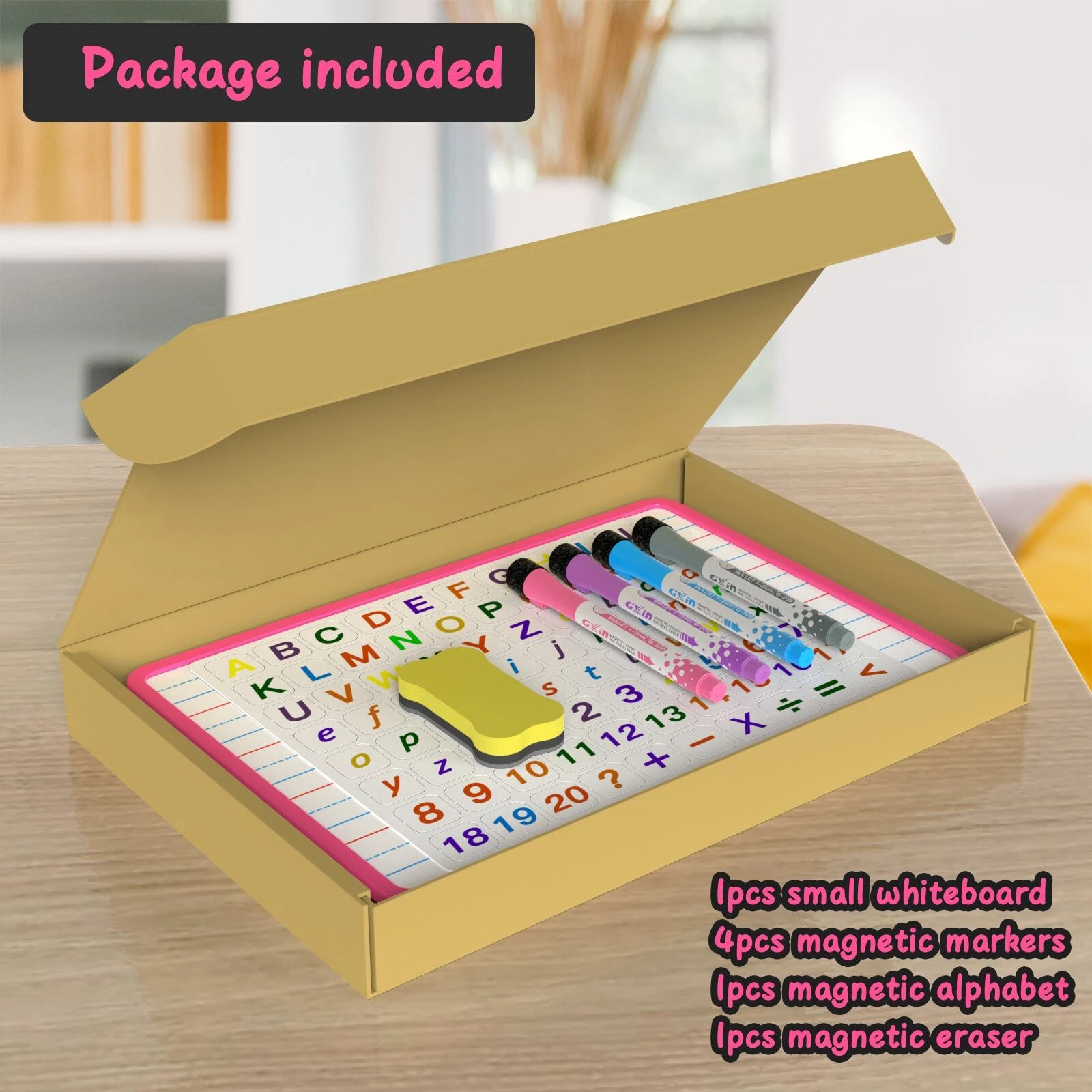 Portable Magnetic Dry Erase Board, Reversible Whiteboard With Markers ...