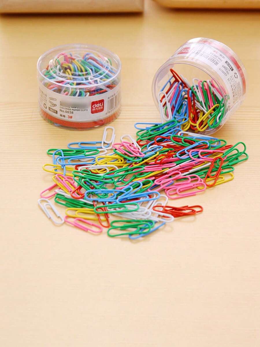 80pcs-Colored Metal Paper Clips Office Financial Supplies Paper Clips ...