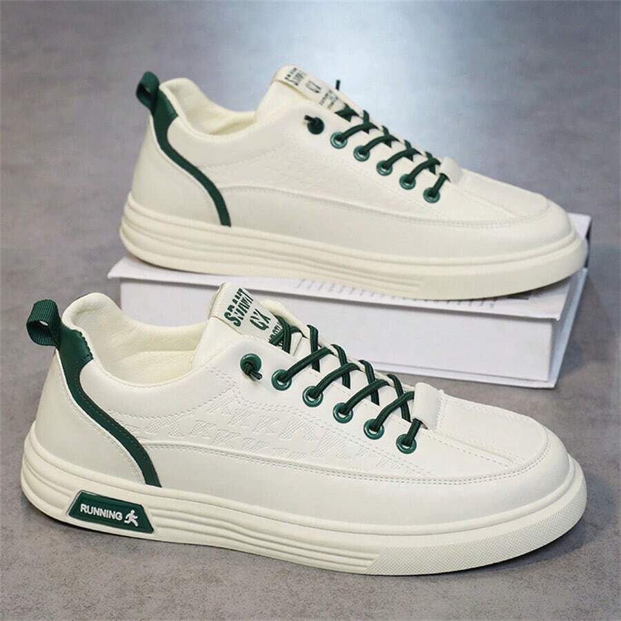 Nuevas zapatillas casuales blancas para hombres 2024, zapatos deportivos con suela gruesa y ...