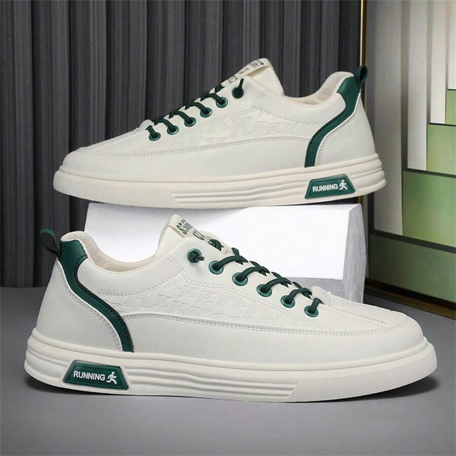 Nuevas zapatillas casuales blancas para hombres 2024, zapatos deportivos con suela gruesa y ...