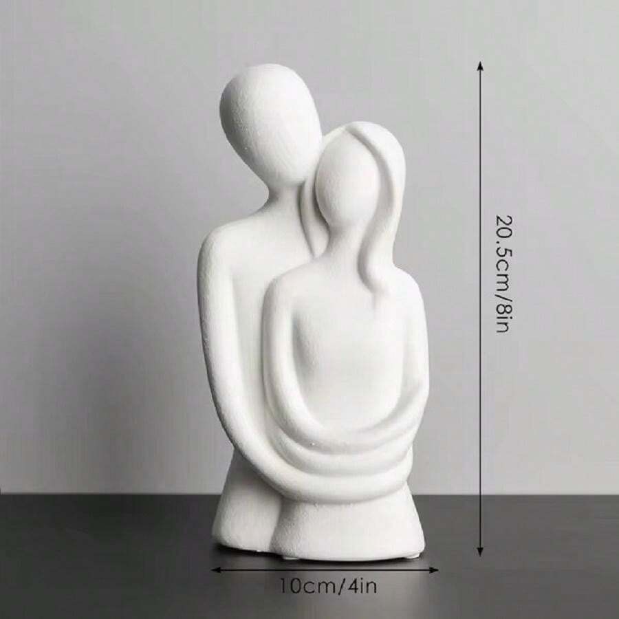 Nordic Abstract Couple Sculpture, Hugging Characters, Frosted Ceramic ...