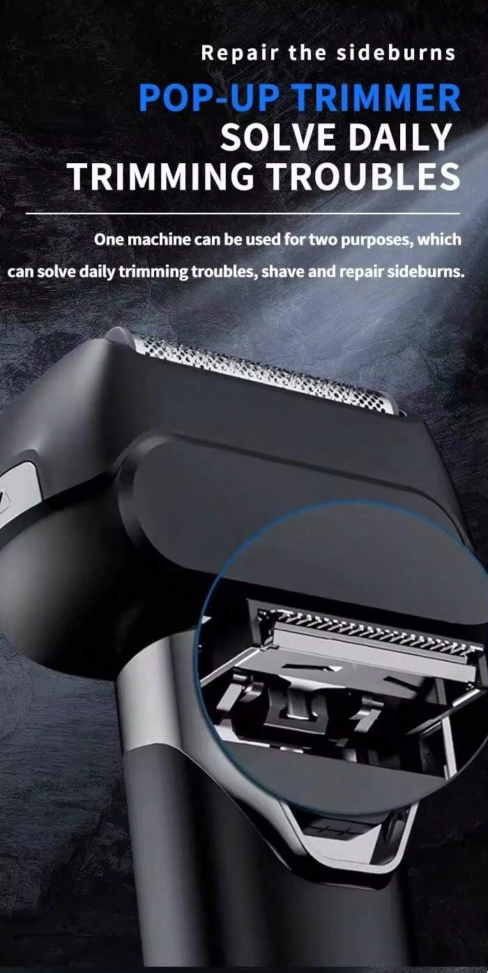 Kemei Cordless Safety Razor 4-Blade Professional IPX7 Beard Trimmer ...