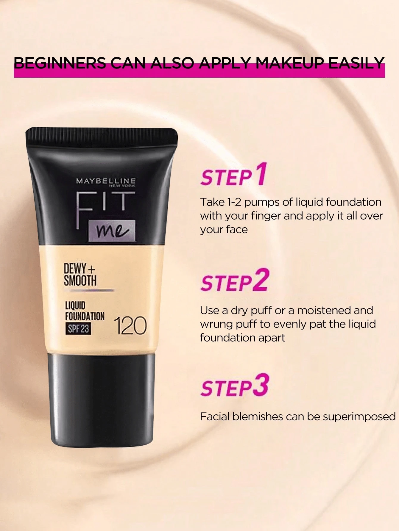 Maybelline Fit Me Matte + Poreless Foundation, Oil-Control, Demi-Matte ...