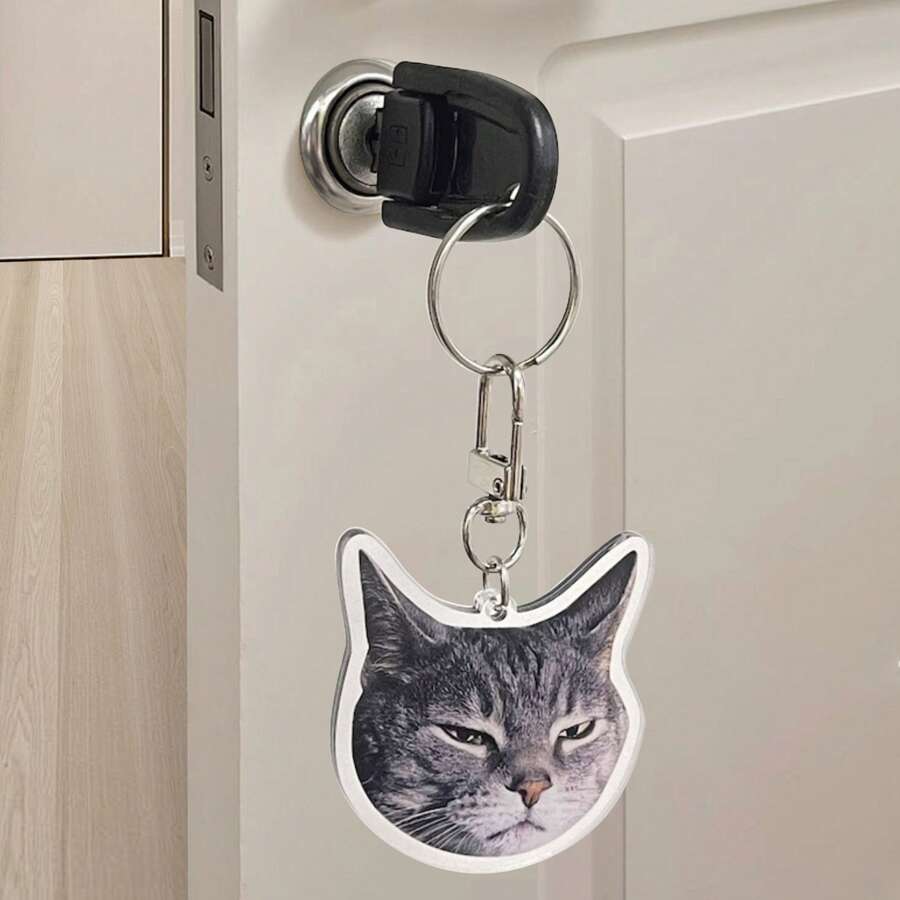 Customized Pet Photo Keychain, Acrylic Keychain, Dog Portrait Keychain ...