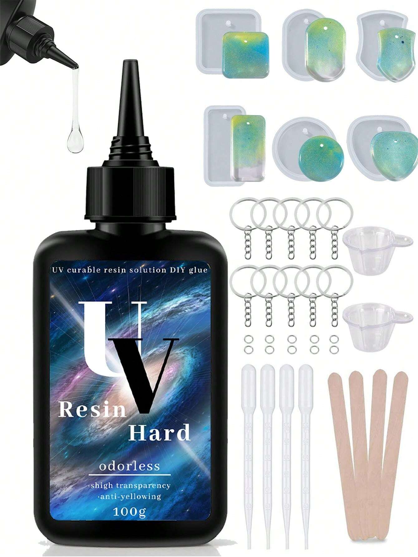 Set resina UV a bassa viscosità cristallina e sottile, resina epossidica a rapida essicazione e ...