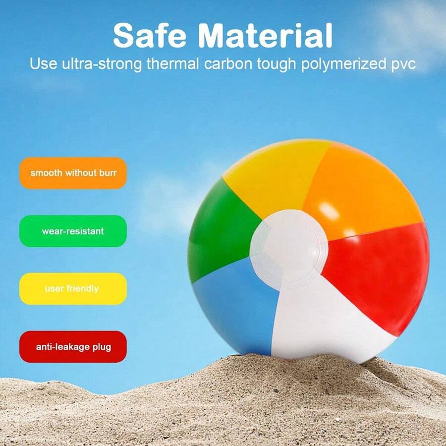 25cm Large Size Four-Color Beach Ball Swimming Pool Inflatable Color ...