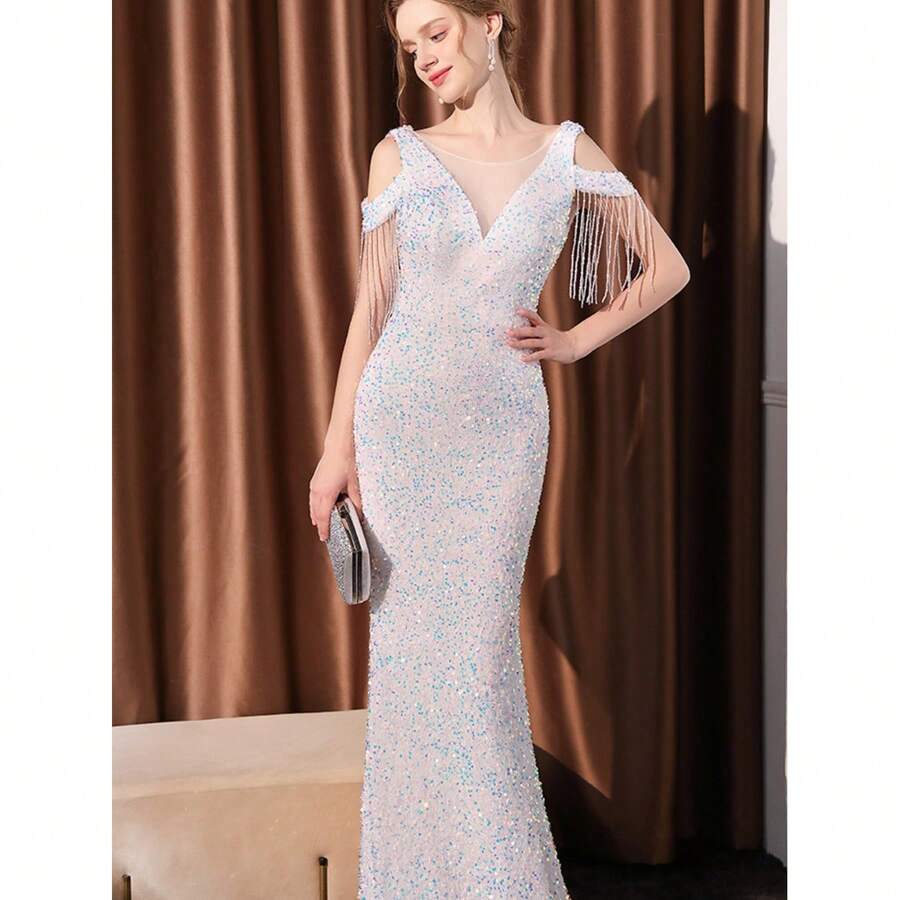 Evening Dress Women's High-End Temperament Socialite Light Luxury ...