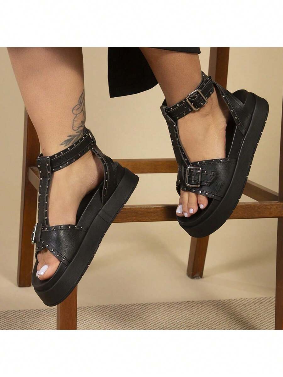 Stylish Women's Papete Sandal FlatForm Heel Spike Platform Graphite ...