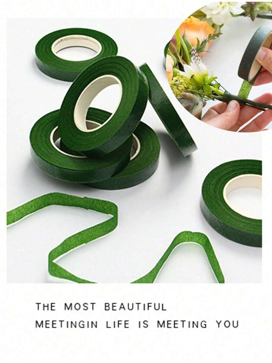 2 Rolls Of 40m Floral Self-Adhesive Tape, Suitable For Bouquets And ...