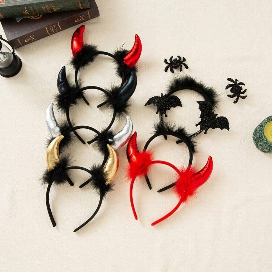 Potdemiel Red Devil Horn Headband Popular For Halloween Devils