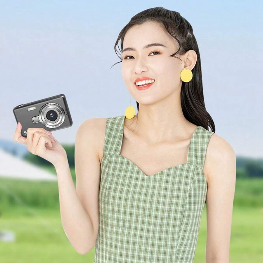 Q12 פוקוס אוטומטי 48MP 4K זיהוי פנים 2.4 אינץ' זום 16X נטענת כיס סוללה קולנוע מצלמות וידאו ...