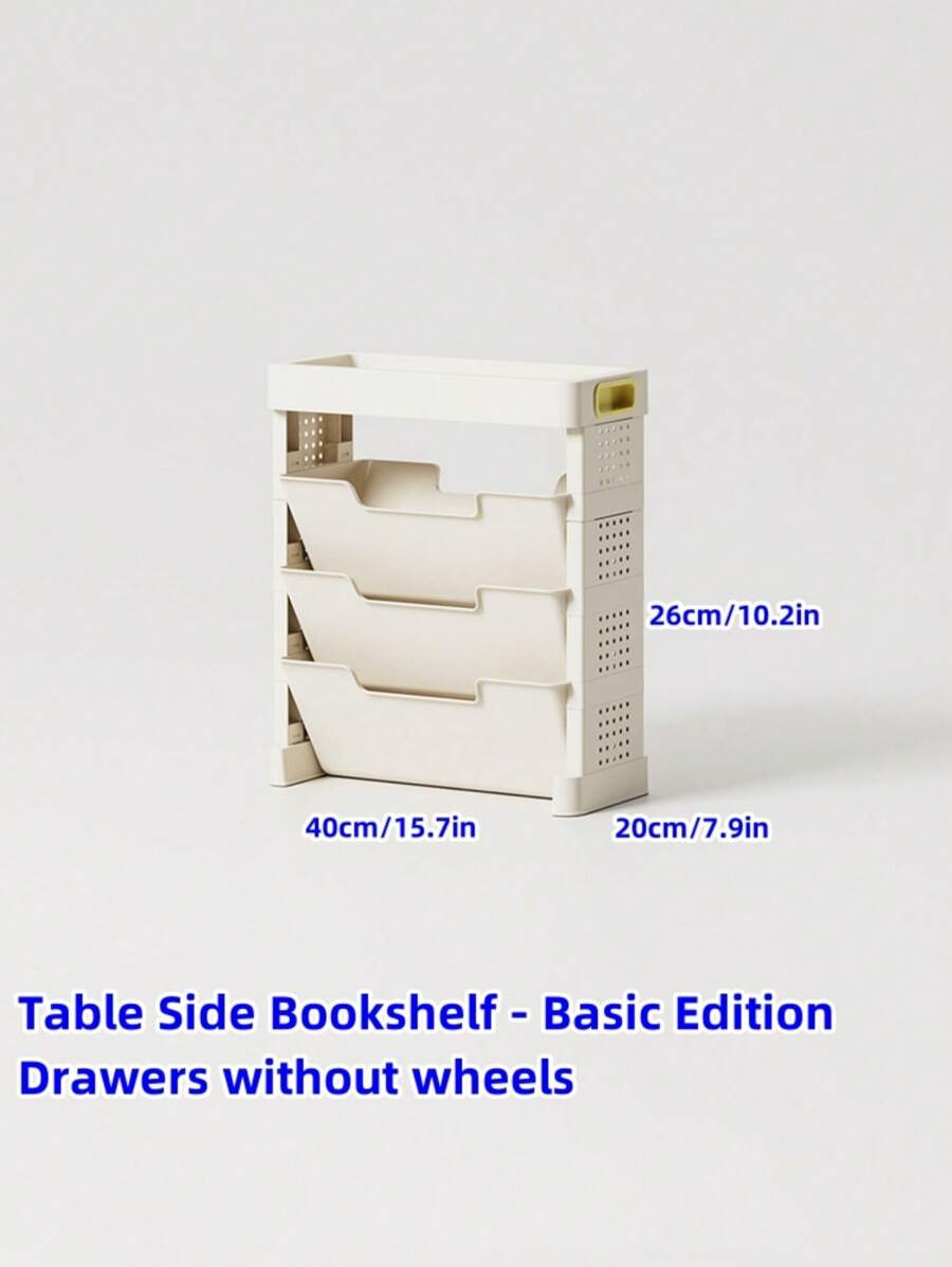 1 3-Layer Desktop Bookshelf, 5-Layer Movable Floor Standing Wheeled ...