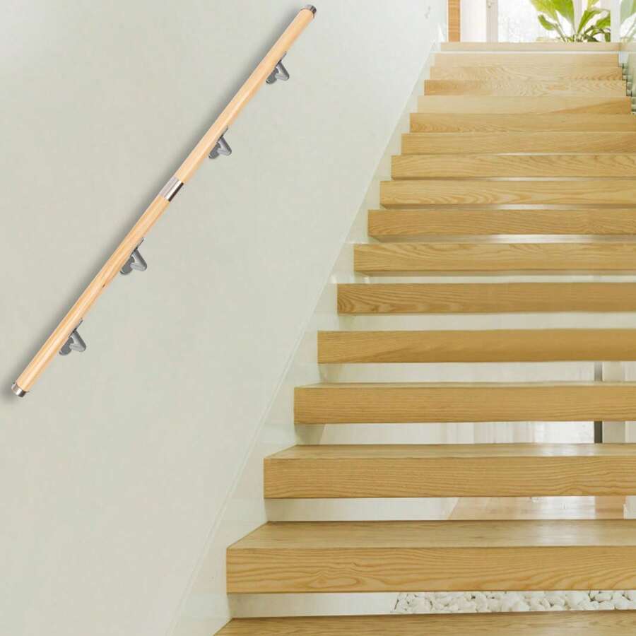 5FT Modern Wooden Yellow Color PVC Handrail With 4pcs Rail Brackets ...