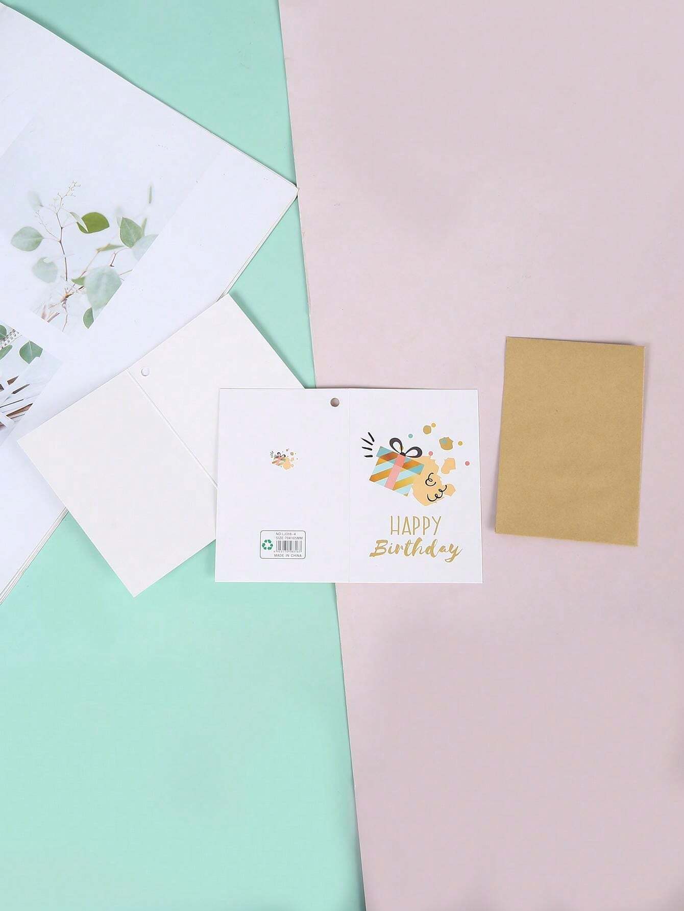 16pcs Birthday Greeting Cards With 16pcs Envelopes, Various Patterns ...