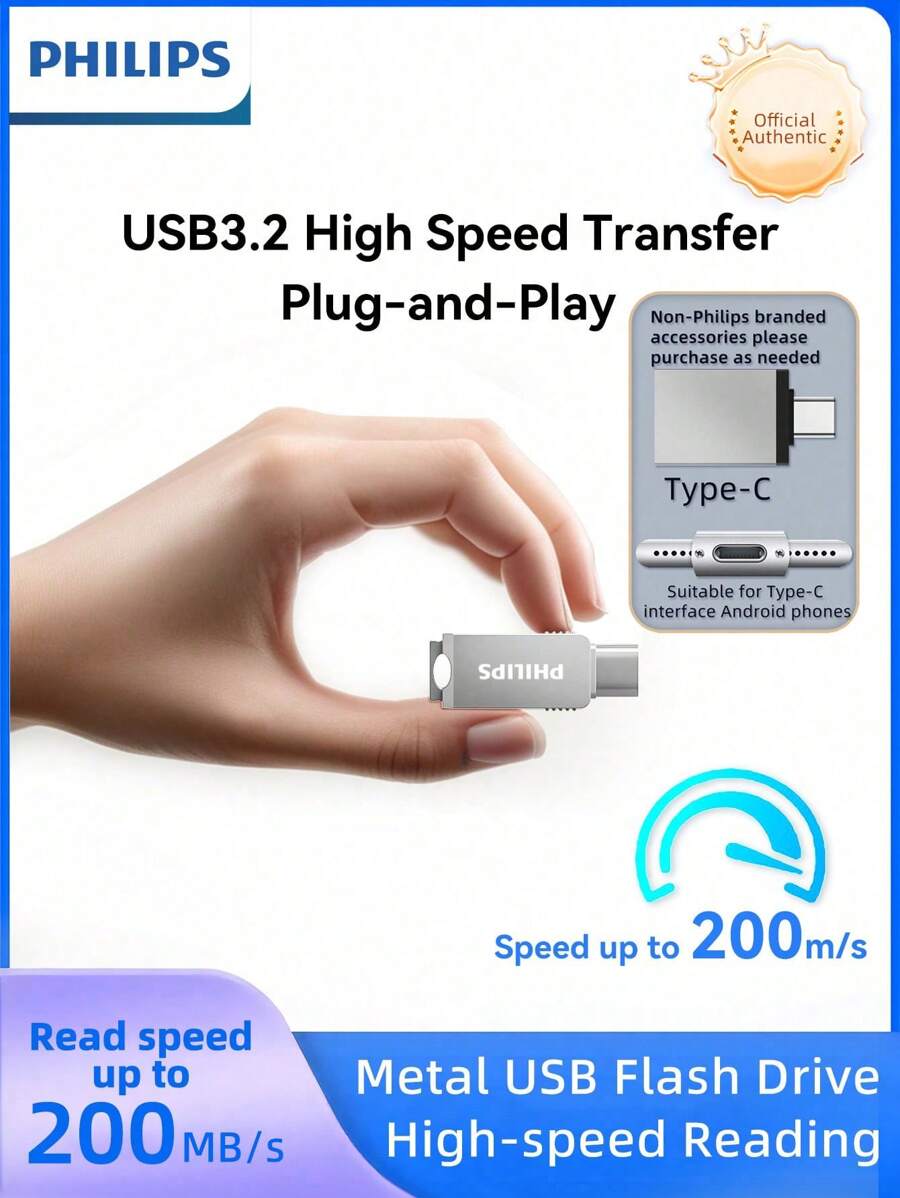 PHILIPS 128 GB USB 3.2 Flash Drive Thumb Drive Ultra High Speed USB ...