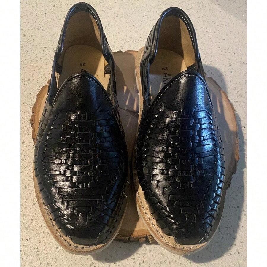 Men's Closed Toe Huarache Sandals Moccasin Mexican Authentic Leather ...