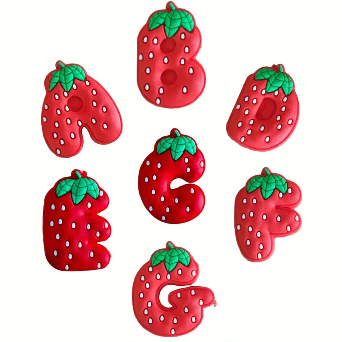 26-Piece Strawberry Alphabet PVC Shoe Charms Set - Vibrant And Cute ...