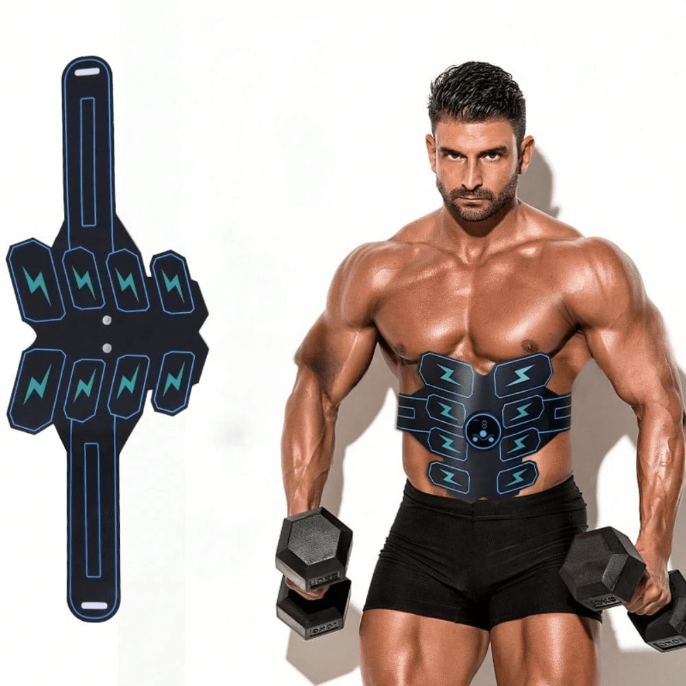 ABS Fitness Belt Muscle Training EMS Trainer Muscle Stimulator USB ...