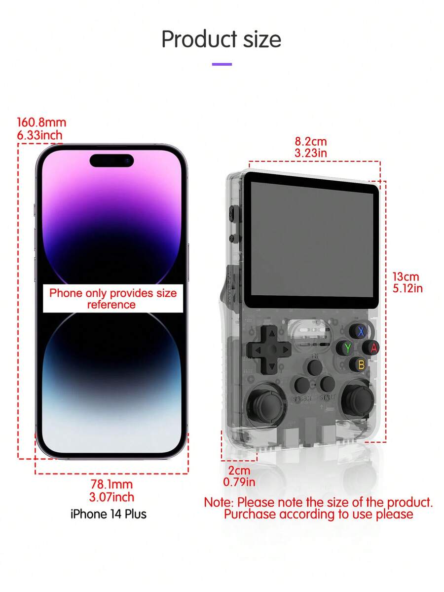 Retro Handheld Game Console, High Definition Large Screen, USB ...