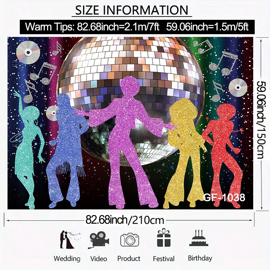 Disco Party Backdrop, Glitter Photography Background, Flash Halo ...