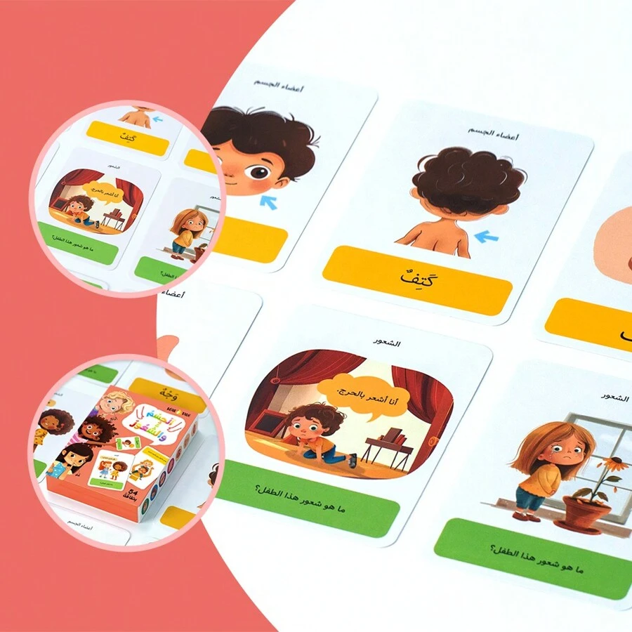 Set Of 54 Pcs Pre-School Arabic Language Learning Flash Cards For Ages ...