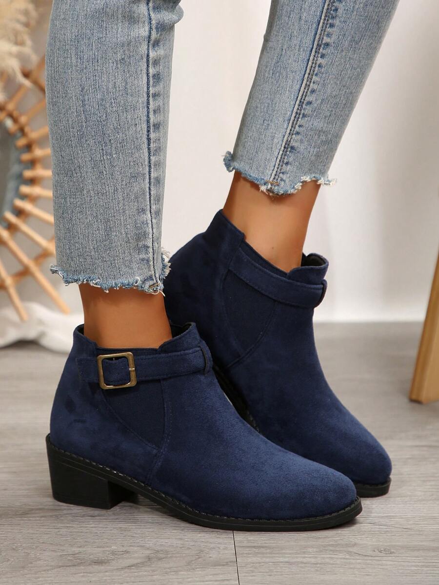 Botas de estilo vintage francés 2024 con hebilla para mujeres, botas ...