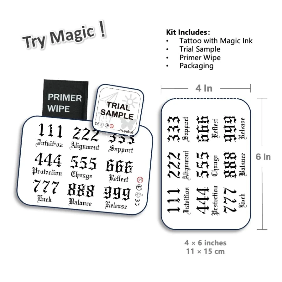 1 Kit Revolutionary Technology Tattoos, Semi-Permanent Tattoos, Lucky ...